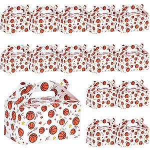 JOHOUSE 16PCS Party Favor Boxes, Basketball Party Favors Boxes Goodie Bags Treat Boxes for Sports Birthday Party Decorations 6.1×3.5×3.3 inch