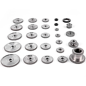 VEVOR 27PCS Metal Lathe Gears, Precise Mini Lathe Replacement Gears including Box Gear Set, Slotless Gears, Metal Motor Gears, Variable Gears, Belt Gear for CJ0618 Mini Lathes & Milling Machines