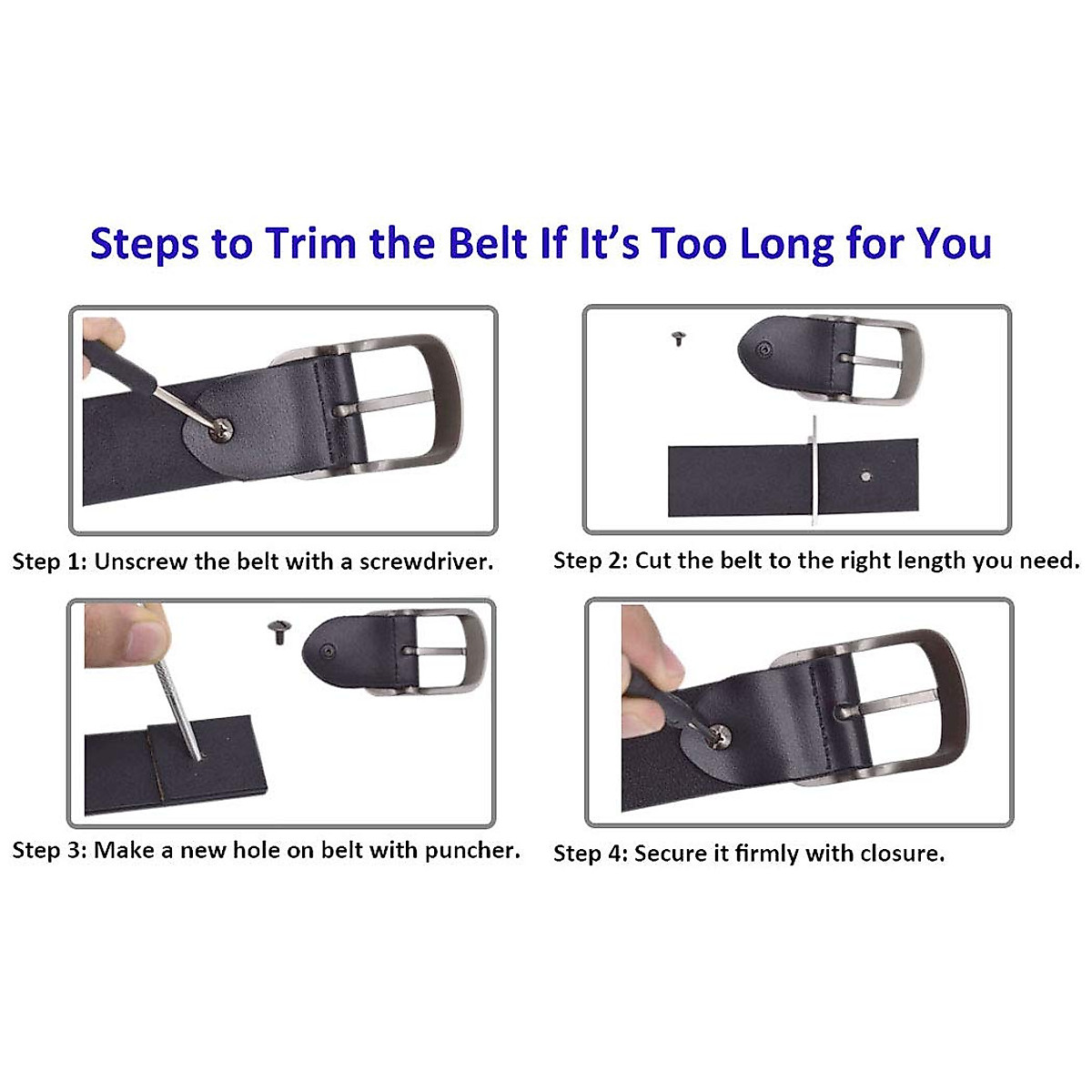 VONSELY Genuine Leather Belts for Dresses, Women Leather Fashion Belts for Pants (Suit Waistline 37"-41", Wide Black)