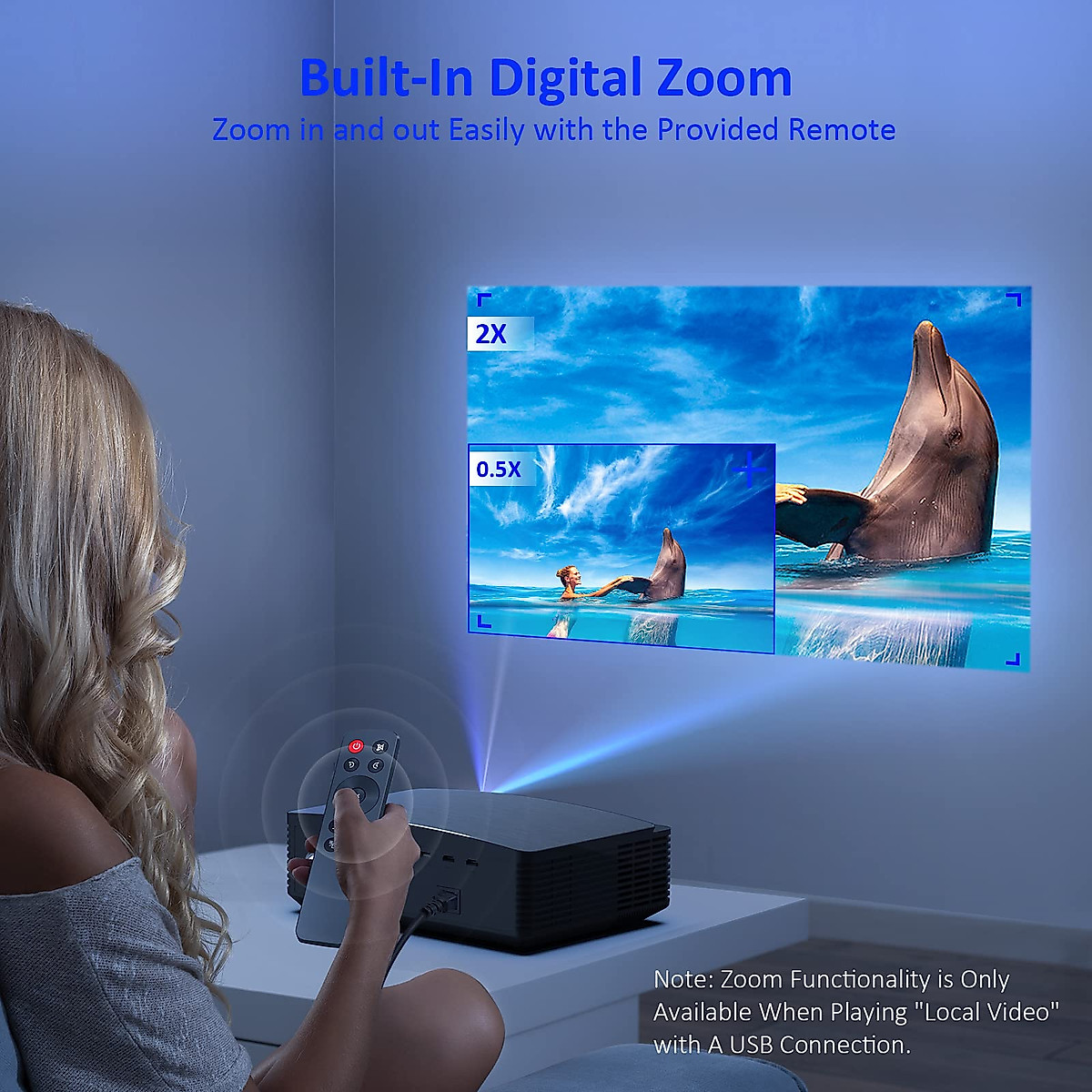 NexiGo PJ20 Outdoor Movie Projector with WiFi and Bluetooth, Native 1080P, Dolby_Audio Sound Support, Compatible w/TV Stick,iOS,Android,Laptop,Console (Renewed)