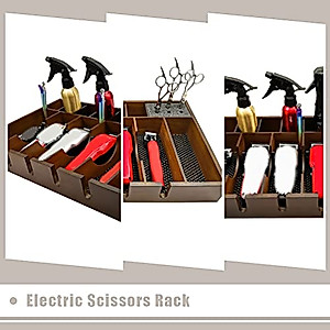 Barber Wooden Blade Rack Storage Tray: Hair Clipper Storage Tray Organizer Plastic Clipper Guide Comb Organizer Hairstylist Tools Storage Rack Salon Accessories Hair Clipper Wooden Holder