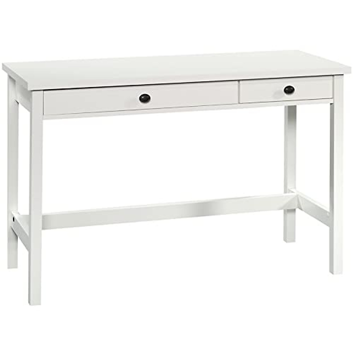 Sauder County Line Rustic Writing Desk with Drawers in Soft White, Soft White Finish