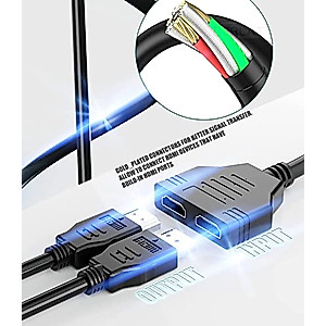 PANPEO HDMI Splitter for Dual Monitors, HDMI Cable 1080P Male to Dual HDMI Female 1 to 2 Channels HDMI Splitter Adapter for HDMI HD, LED, LCD, TV,Two The Same TVs at The Same Time