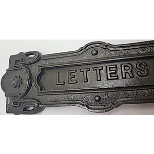 Mailbox Letter Slot Swinging Door Wall Mounted cast Iron neo Classical Antique Vintage Old Mail Postal