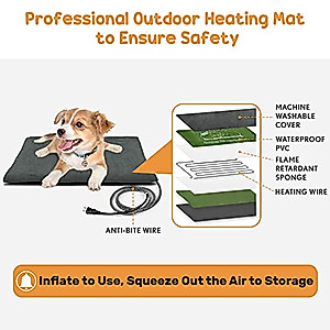 Heated Cat House, PETNF Waterproof Cat House for Indoor Outdoor Cats in Winter, 2 Doors Heated Cat Bed for Outside Feral Cats with Heated Pad, Weatherproof Insulated Kitty House Outdoor Shelter