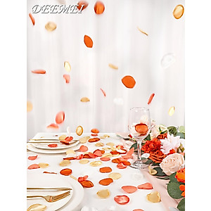 DEEMEI 400pcs Silk Rose Petals for Wedding Artificial Flower Petals Bulk for Basket Fall Wedding Aisle Runner Bridal Shower Table Decor(Orange)