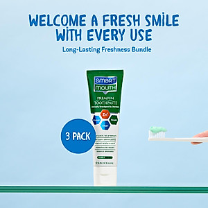 SmartMouth Premium Zinc Ion Toothpaste, Helps with Cavity, Enamel & Plaque, Mild Mint, 6 oz, 3 Pack
