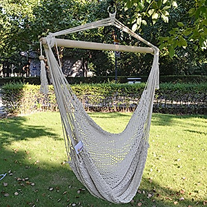 New Hanging Swing Cotton Rope Hammock Chair Patio Porch Garden Outdoor