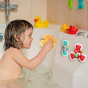 KLQQLK Suction Cup Spinning Top Toy，Suction Cup Toy，Safe Interesting Table Sucker Gameplay Early Learner Spinning topToys can be sucking glass, walls, seats, bathtubs, etc(Pack of 3)