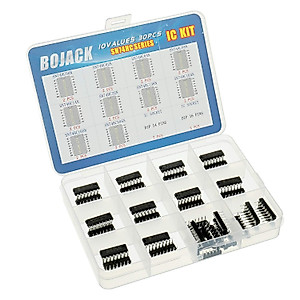 BOJACK 10 Values 30 Pcs Series Shift Output Registers IC chip,Including:SN74HC00N SN74HC02N SN74HC04N SN74HC08N SN74HC14N SN74HC32N SN74HC138N SN74HC164N SN74HC165N SN74HC595N IC Assortment Kit