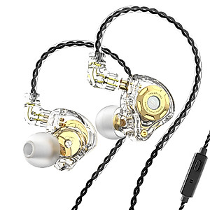 FEDAI TRN MT1 PRO in Ear Monitor Earbuds, 10mm Composite Dual Magnetic Dynamic Earphones Sport Earbuds in Ear Earphones Sport Noise Cancelling Headphone with Detachable C Pin Cable(with mic, Black)