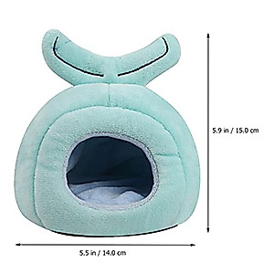 balacoo Guinea Pig Bed Hedgehog Hamster Hideout Warm House Whale Shape Small Animals Habitat Supplies for Chinchilla Hamster