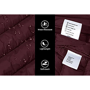 TACVASEN Hooded Down Jackets For Men Quilted Jackets Lightweight Jackets Skiing Jackets Windproof Jackets Water-Resistant Jackets Winter Coat