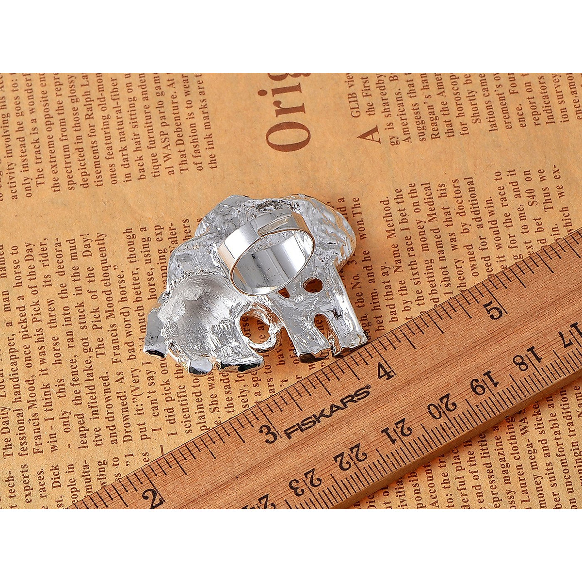 Alilang Lovely Mother Family Ruby Clear Crystal Rhinestone Elephant Custom Ring