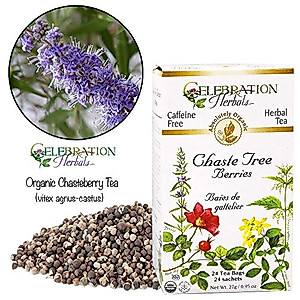 Celebration Herbals Organic Chaste Tree Berries Tea, 24 Bags