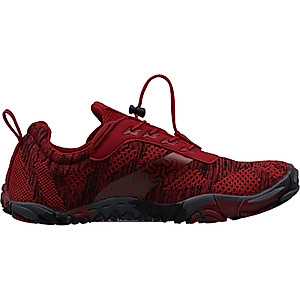 Joomra Womens Barefoot Road Running Shoes Size 8.5 Minimalist Wide Camping for Ladies Zero Drop Fitness Jogging Hiking Trekking Toes Workout Trail Sneakers Red 39