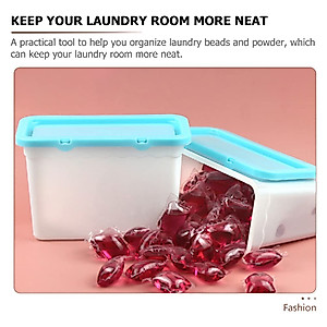 Zerodeko Laundry Pod Container with Lid 6pcs Laundry Pod Box Laundry Canister Clothes Washing Storage Canister Plastic Wrapping Boxes Laundry Container Laundry Beads Case Laundry Holder