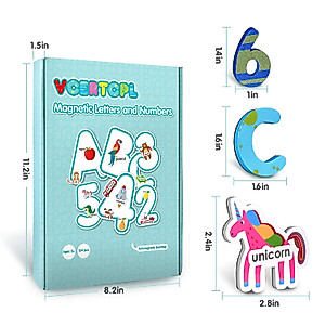 Magnetic Letters and Numbers for Toddlers, Vcertcpl 134pcs Refrigerator Alphabet Magnets for Kids ABC Learning with Animal Vehicle Fruit Patterns, Classroom Supplies Foam Letters Toys for Toddlers 3-7