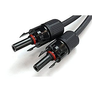 HQST 5 Feet 12AWG Solar Extension Cable with Female and Male Connector Solar Panel Adaptor Kit Tool (5FT Red + 5FT Black)