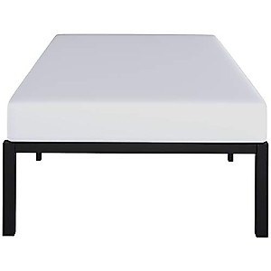 YITAHOME 14 Inch Platform Bed Frame, Wood Slats Support Reinforced Mattress Foundation 550 Lbs, Heavy Duty No Box Spring Needed, Black, Twin Size