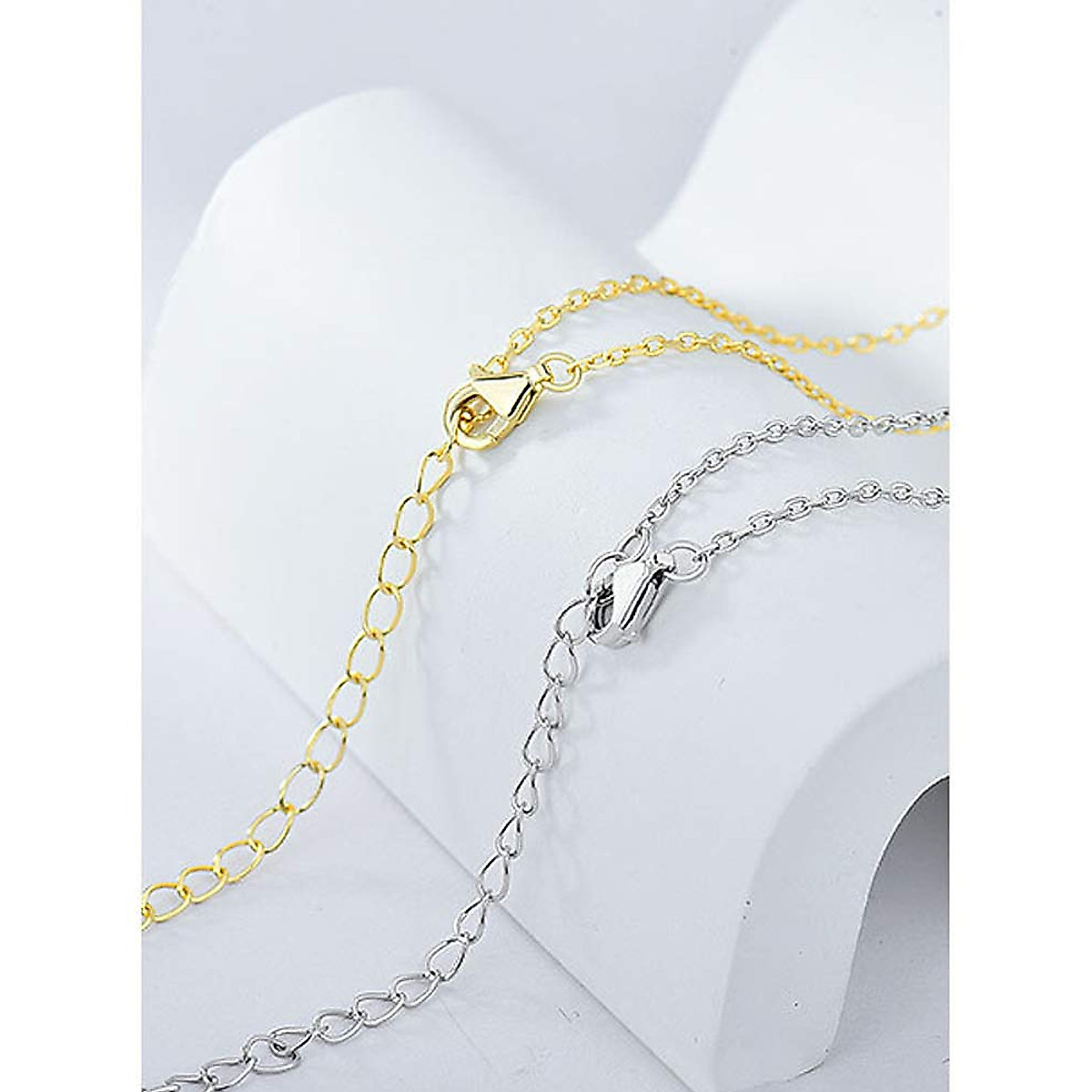 OIDIMS Safety Pin 925 Sterling Silver Necklace for Women Girls Chain with Pendant 14K Gold Finish Personalized Support Symbol For Refugee Charms Simple Meaningful Minimalist Jewelry (Silver)