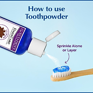 Eco-Dent DailyCare Baking Soda Toothpowder, Anise – SLS & Fluoride-Free Toothpaste Powder with Minerals & Essential Oils, Toothpaste Alternative + DailyRinse Single-Use Pack