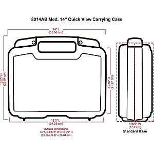 ArtBin 8014AB 14 Inch Quick View Carrying Case - 14 in. x 3.375 in. x 10.25 in., Lockable Art and Craft Supply Storage with Latches and Handles, Portable, Clear