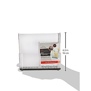 Spectrum Diversified Hexa, Kitchen Sponge, Easy-Clean Sink Organization & Dish Brush Holder with Removable Base, Clear & Gray