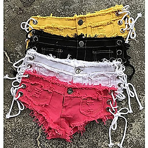 Faringoto Mini Shorts Denim Stretch Cut Low Waist Hot Pants Girls