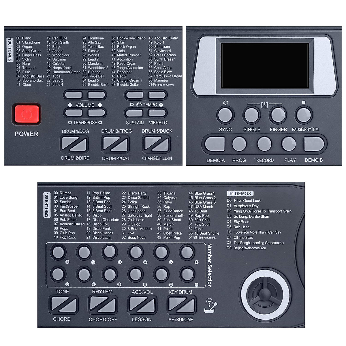 Hricane Piano Keyboard, 61 Keys Beginner Electronic Keyboard Portable Digital Music Keyboard, Early Education Music Instrument with Microphone & Music Sheet Stand