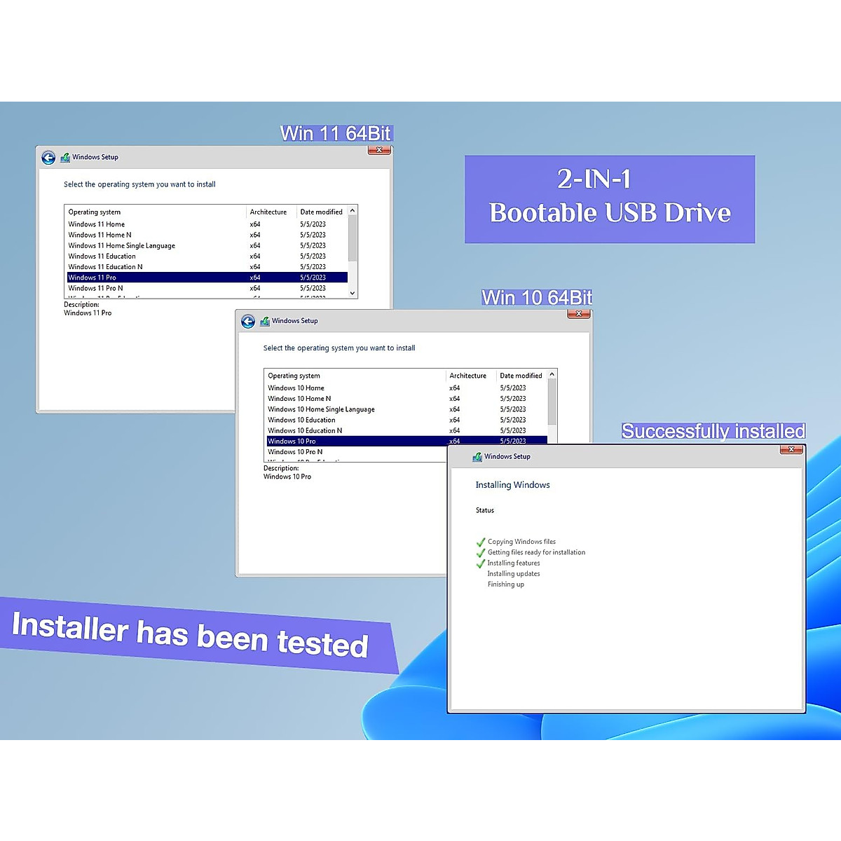32GB - Bootable Windows 10&11, USB Driver 3.2Gen for Reinstall Windows, Reset Password,Supported UEFI and Legacy, Compatible All Brands