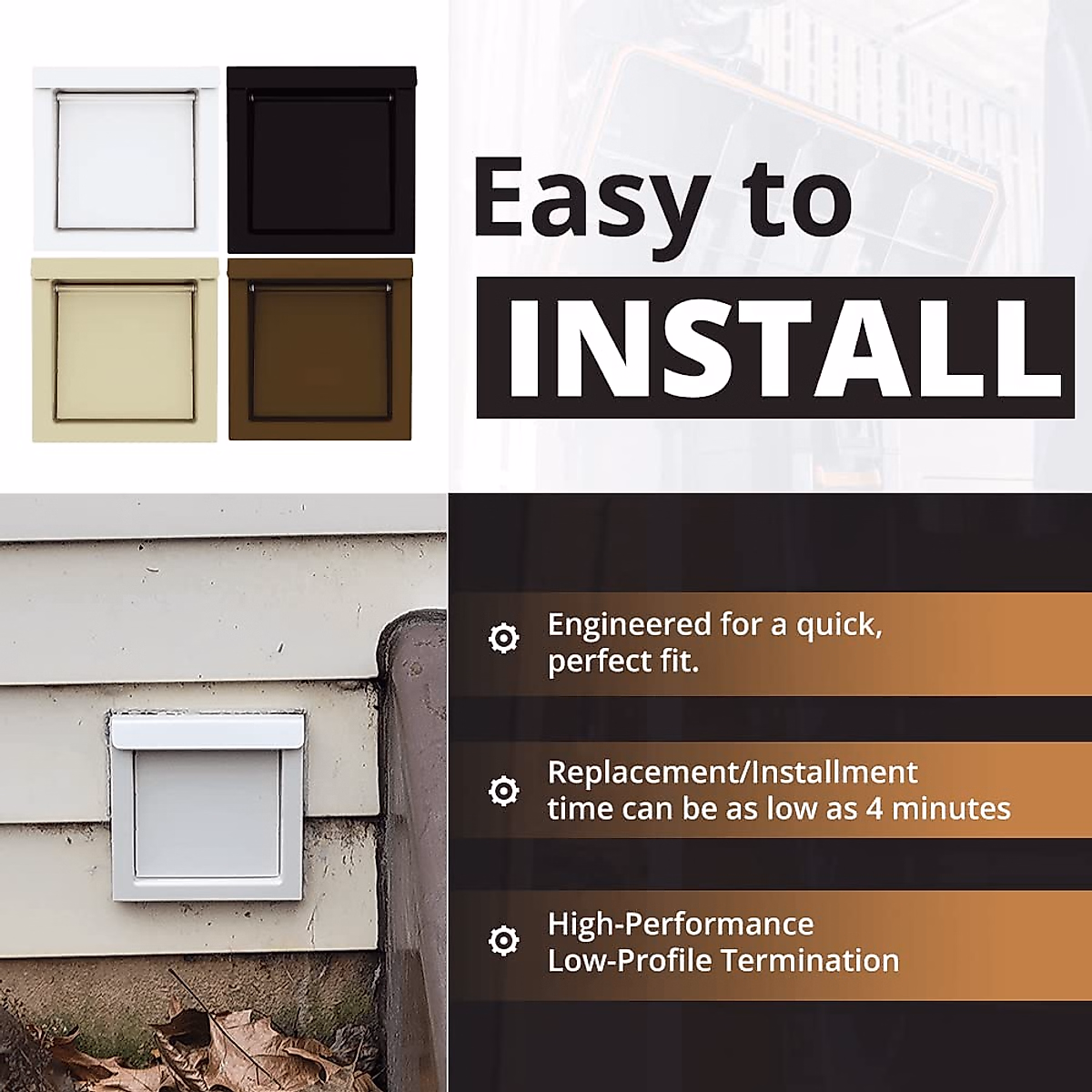 4 Inch Dryer Vent Guard | Dryer Vent Cover Outside | Exhaust Exterior Vent Cover | Bathroom and Dryer Vent Cover | Dryer Vent Cover for Dryer Vent Pipe | Wall Cap | Dryer Vent Covers (4" - White)