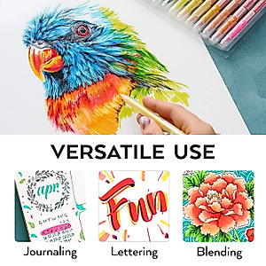 ARTEZA Dual Tip Brush Markers, Set of 48, Art Markers with Fine and Brush Tips, Dual Tip Pens for Adult Coloring, Calligraphy, Sketching, Doodling