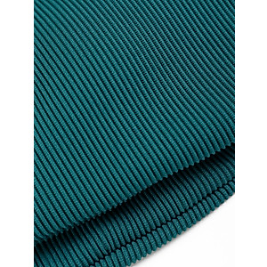 ZAFUL Ribbed Twisted Front Bikini Set for Women Cute Scoop Neck Textured Two Piece Swimsuits Sport Tank Bathing Suit(Deep Green,M)