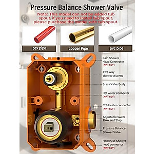 Gabrylly Shower System, 10 Inches Rain Shower Heads with Handheld Spray Combo, Wall Mounted Shower Faucets Sets Complete with Shower Valve Kit, Shower Head and Handle Set, Matte Black