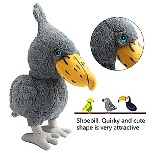 Hollypet Squeaky Shoebill Whale Head Stork Pet Plush Stuffed Dog Chew Toy