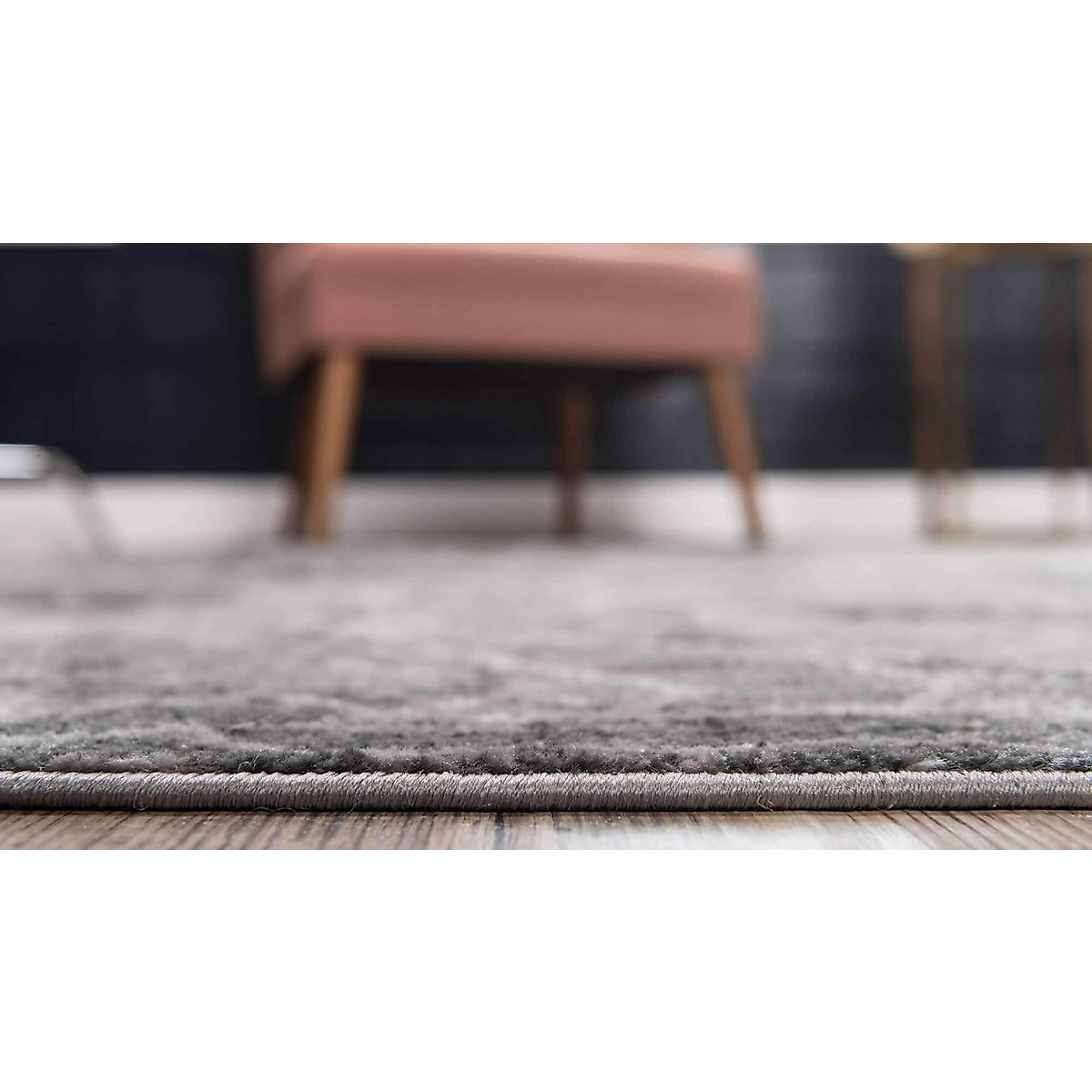 Unique Loom Sofia Collection Area Rug - Rainier (7' 1" x 10' Rectangle, Dark Gray/ Gray)