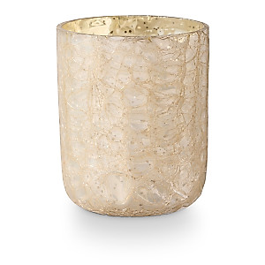 ILLUME Noble Holiday Winter White Large Crackle Glass Candle