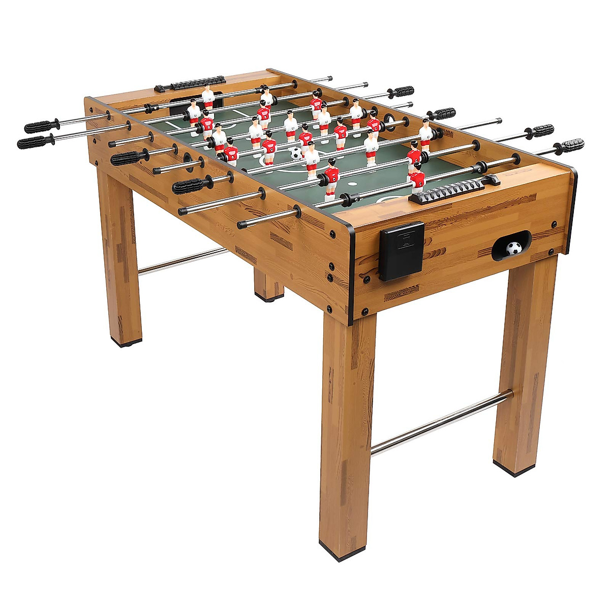 ZLLD 48in Football Table with Plastic Cup Holder, Arcade Table Soccer for Home, Game Room(Log Color)