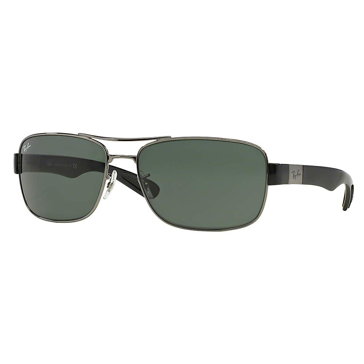 Ray-Ban RB3522 004/71 61M Gunmetal/Green Sunglasses For Men+ BUNDLE with Designer iWear Eyewear Kit