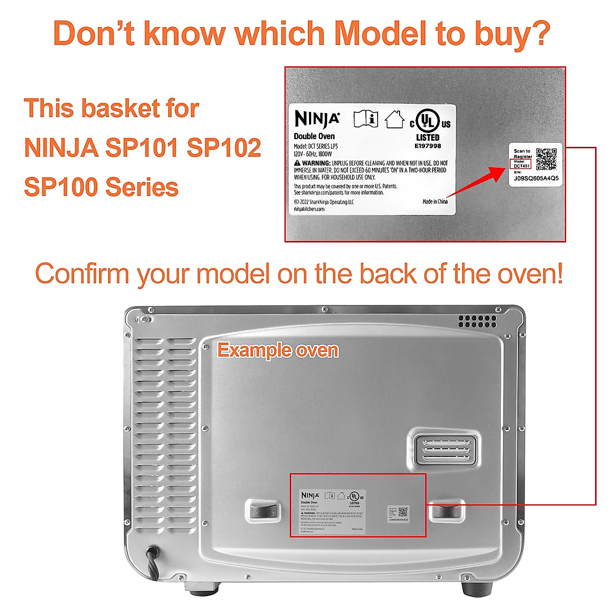 Air Fryer Basket Replacement for NINJA Foodi SP101 Air Fryer Oven, Stainless Steel Air Fryer Basket for Ninja SP100,SP102, Mesh Basket for Ninja Foodi Air Fryer Accessories, Baking Tray for Ninja