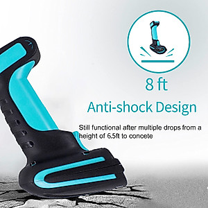 Alacrity 2D 1D QR Industrial Barcode Scanner with Stand, Bluetooth 2.4GHz Wireless 2 in 1, Shock Dust Proof, Hands Free Barcode Reader, Blue