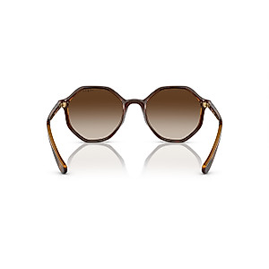 Vogue Eyewear Woman Sunglasses Top Havana/ Brown Transparent Frame, Brown Gradient Lenses, 52MM