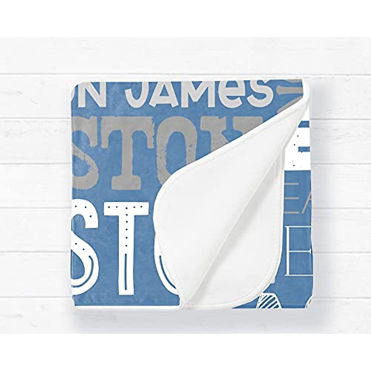 Monogram Junkie Personalized Baby Blanket for Boys with Name | Boy Custom Baby Blanket | Baby Boy Name Blanket | Blue