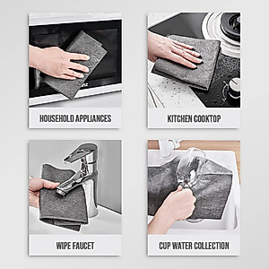 5pcs Thickened Magic Cleaning Cloth, Microfiber Magic Streak Free Miracle Cleaning Cloth, Reusable Glass Microfiber Cleaning Rag, All-Purpose Microfiber Towels for Kitchens, Glass, Cars 40*30