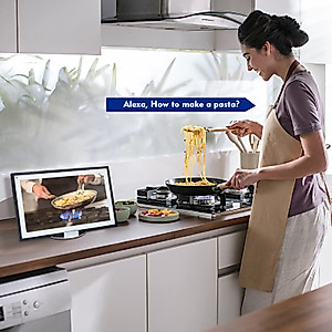 Aluminum Desktop Stand for Echo Show 15, Echo Show 15 Stand Swivel and Tilt, Adjustable and Foldable Stand with 360 Degree Rotatable Base, Multi-Angles, Easy Switch Device in Portrait and Landscape