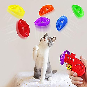 Newbested 2 Pack Cat Fetch Toy,Fun Interactive Dog Cat Kitten Tracks Toy with 5 Colors Flying Propellers for Pet Training Exercise,Hunting,Chasing,Batting