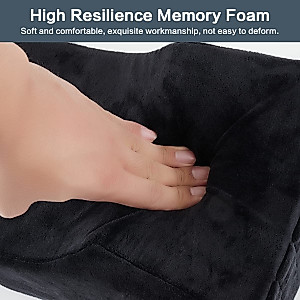 Topretty Eyelash Extension Pillow, U-Shape Memory Foam Professional Beauty Salon Pillow with Velvet Pillowcase, Comfortable Neck Contour Cervical Support Pillow for Graft Eyelash, 19x8x5 in (Black)