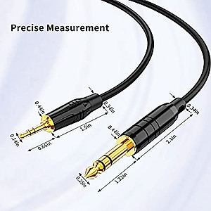 CableCreation Gold Plated 3.5mm 1/8" Male Stereo to 6.35mm 1/4" Male Stereo Audio Cable, 2 Meters/Black