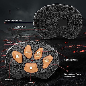 Dinosaur Toys with Remote Control-Dino Toys for Kids 3-5,6-8,8-12,Robot T-Rex Dinosaurs with Sounds,Lights,Moving and Launching Bullets,Gifts for 3+ Years Old Boys and Girls(Green)